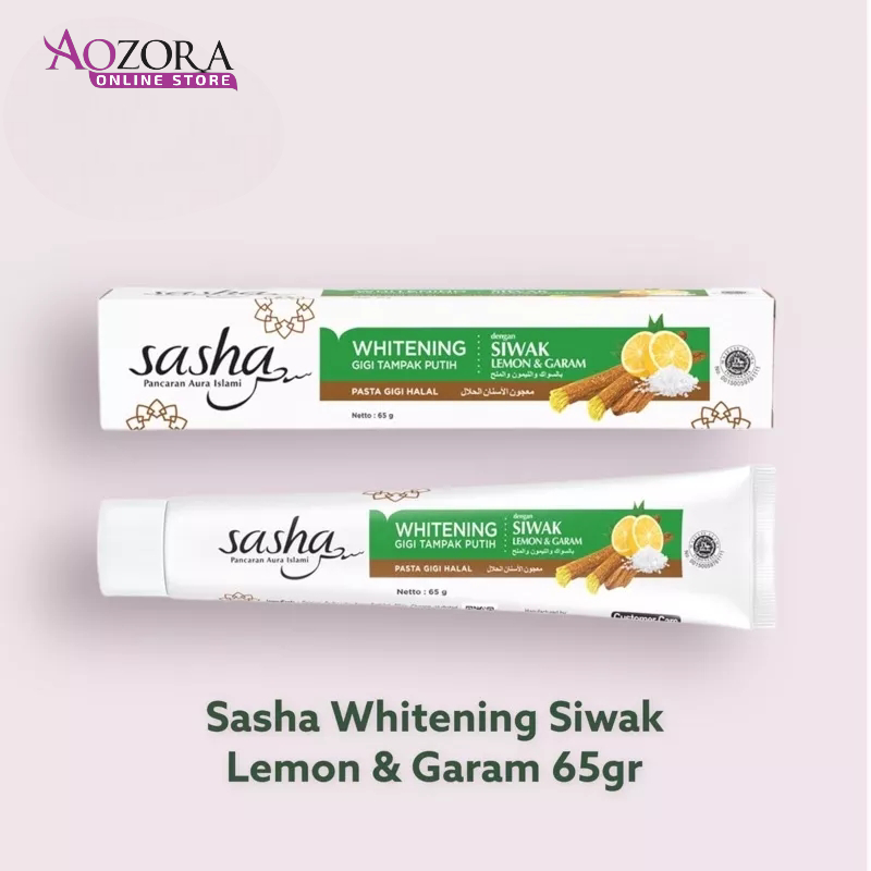 SASHA Toothpaste Whitening Siwak Halal 65g - Pasta Gigi dgn Lemon ...