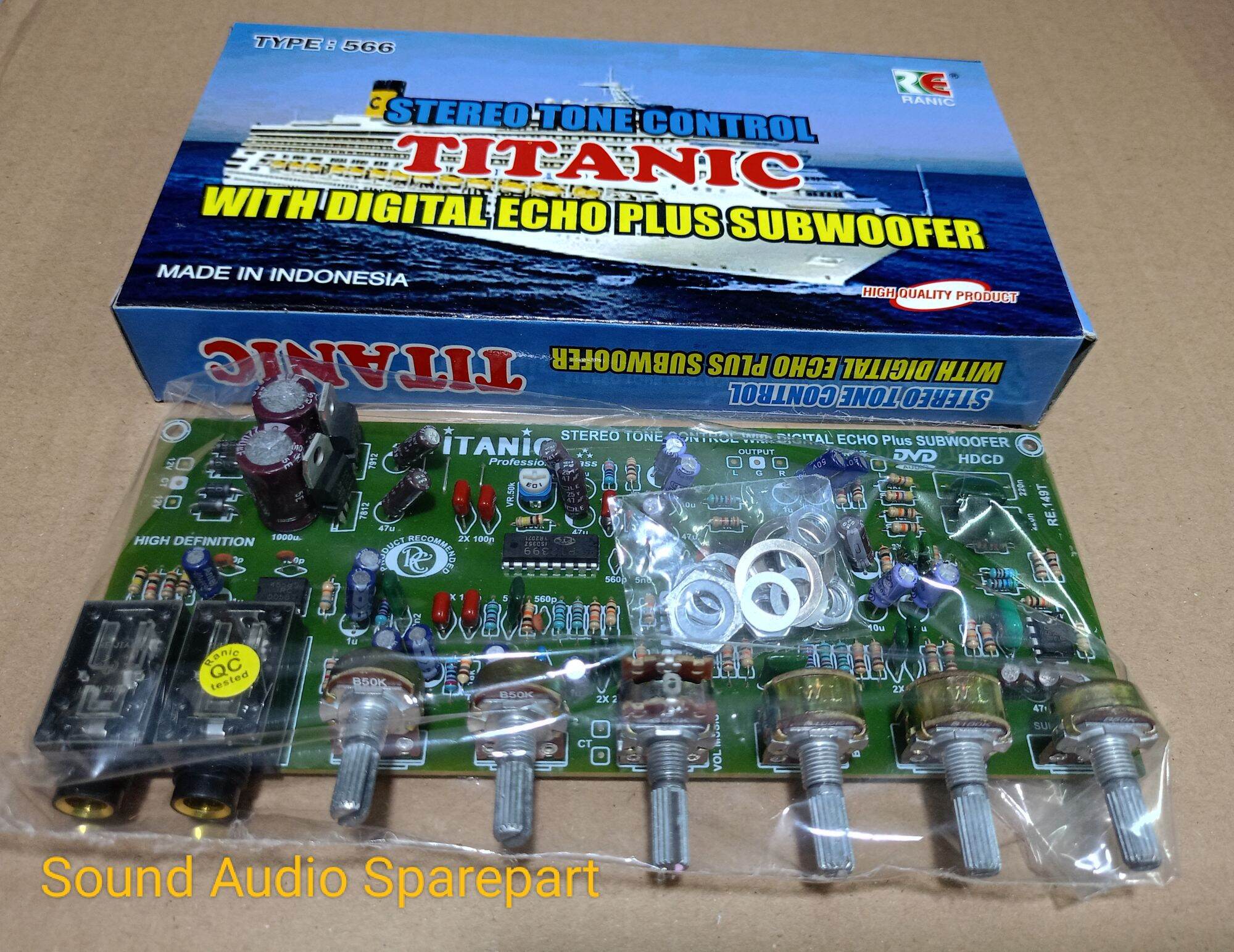 KIT TONE CONTROL STEREO MIC ECHO SUBWOOFER PLUS REGULATOR.. TITANIC ...