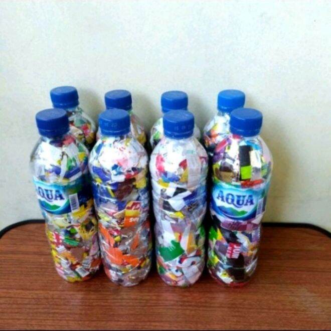 Ecobrik ramah lingkungan uk 600 botol aqua.sampah plastik | Lazada ...