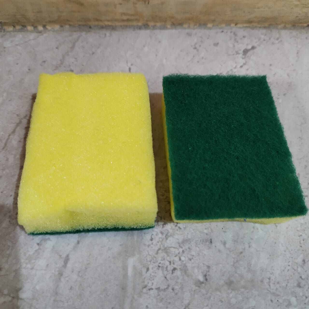 Busa cuci piring sabut hijau sponge spon spons kuning kotak 2 sisi per ...
