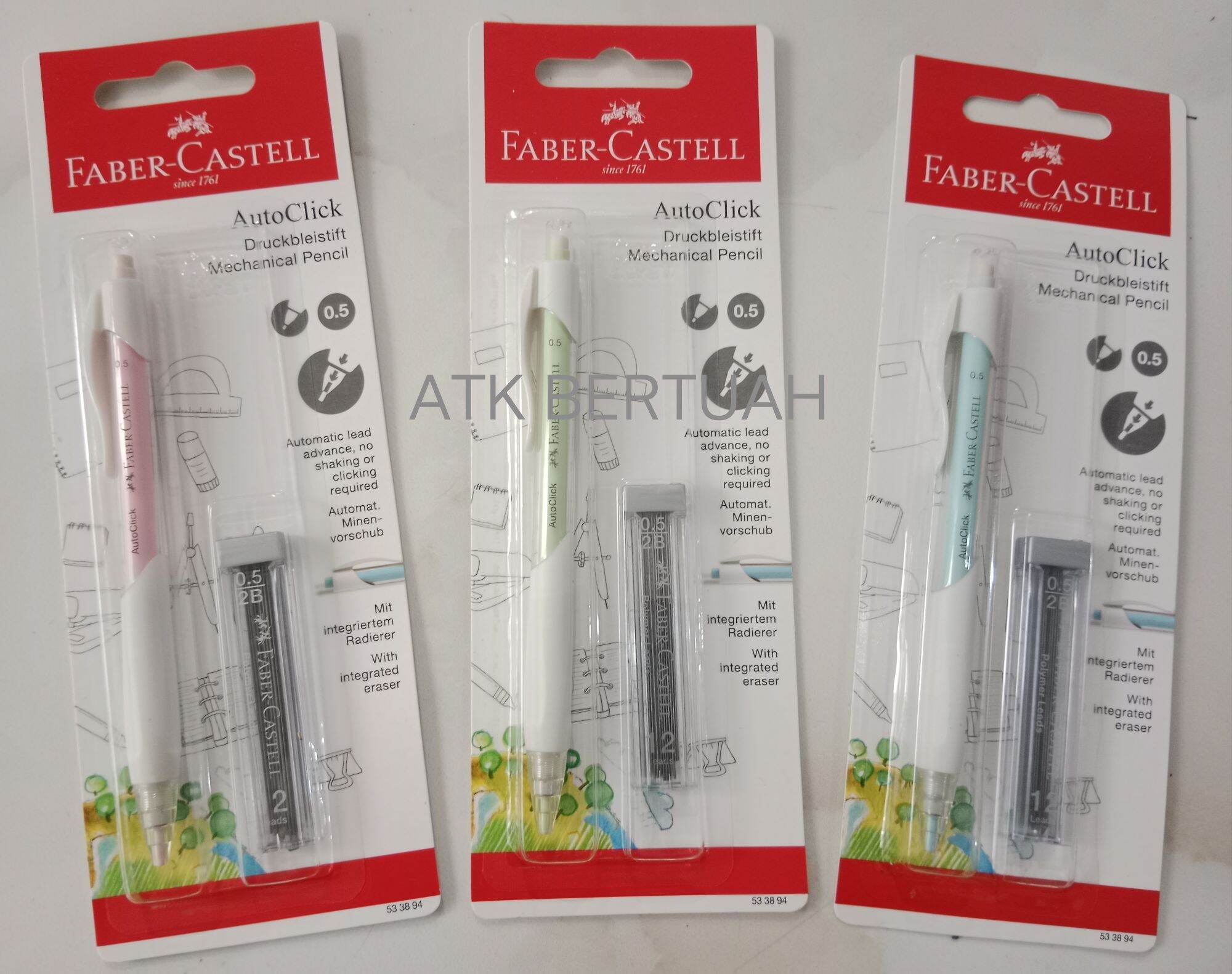 FABER CASTELL AUTOCLICK AUTOMATIC MECHANICAL PENCIL PENSIL MEKANIK ...