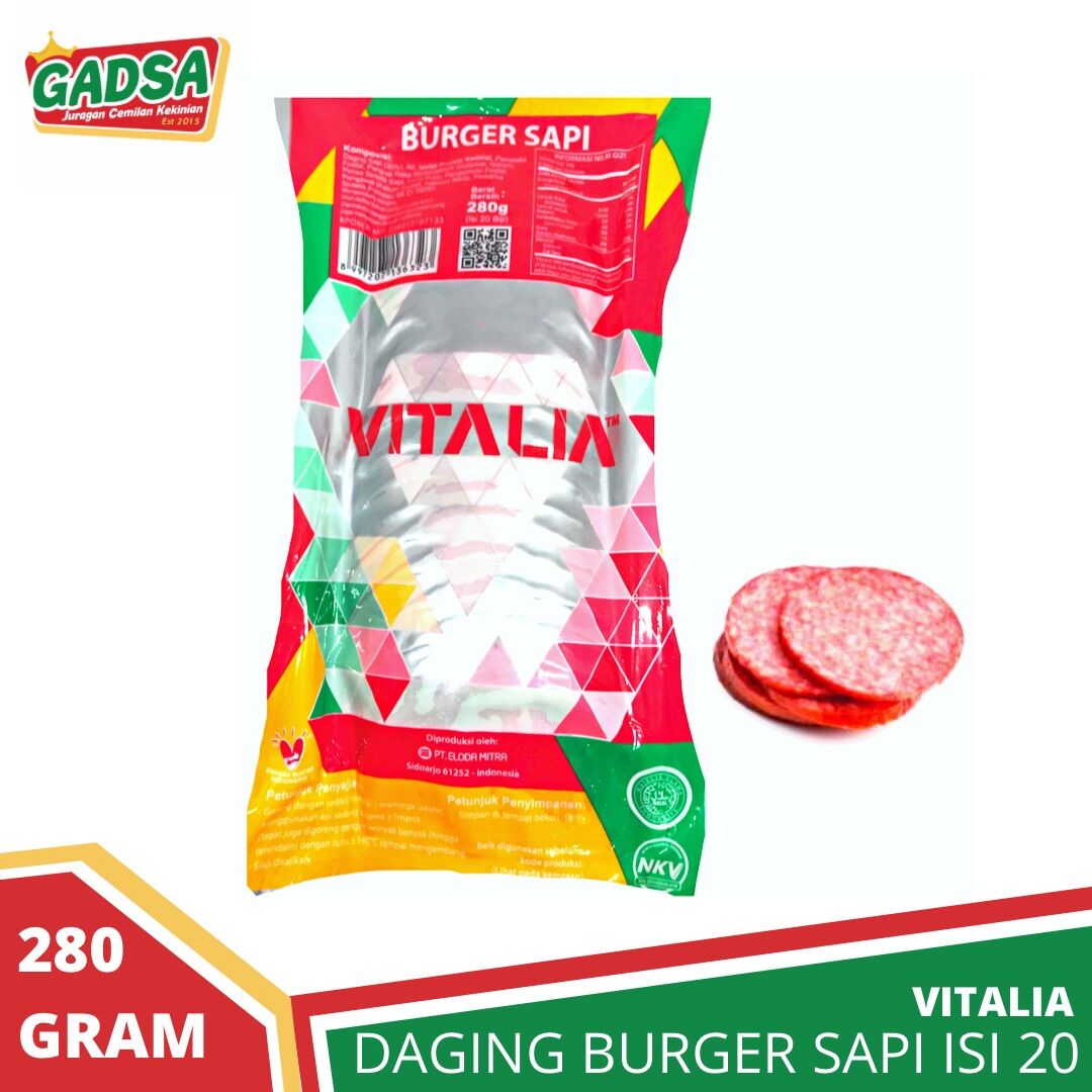 Daging Burger Sapi Halal Vitalia Daging Burger isi 20 | Lazada Indonesia