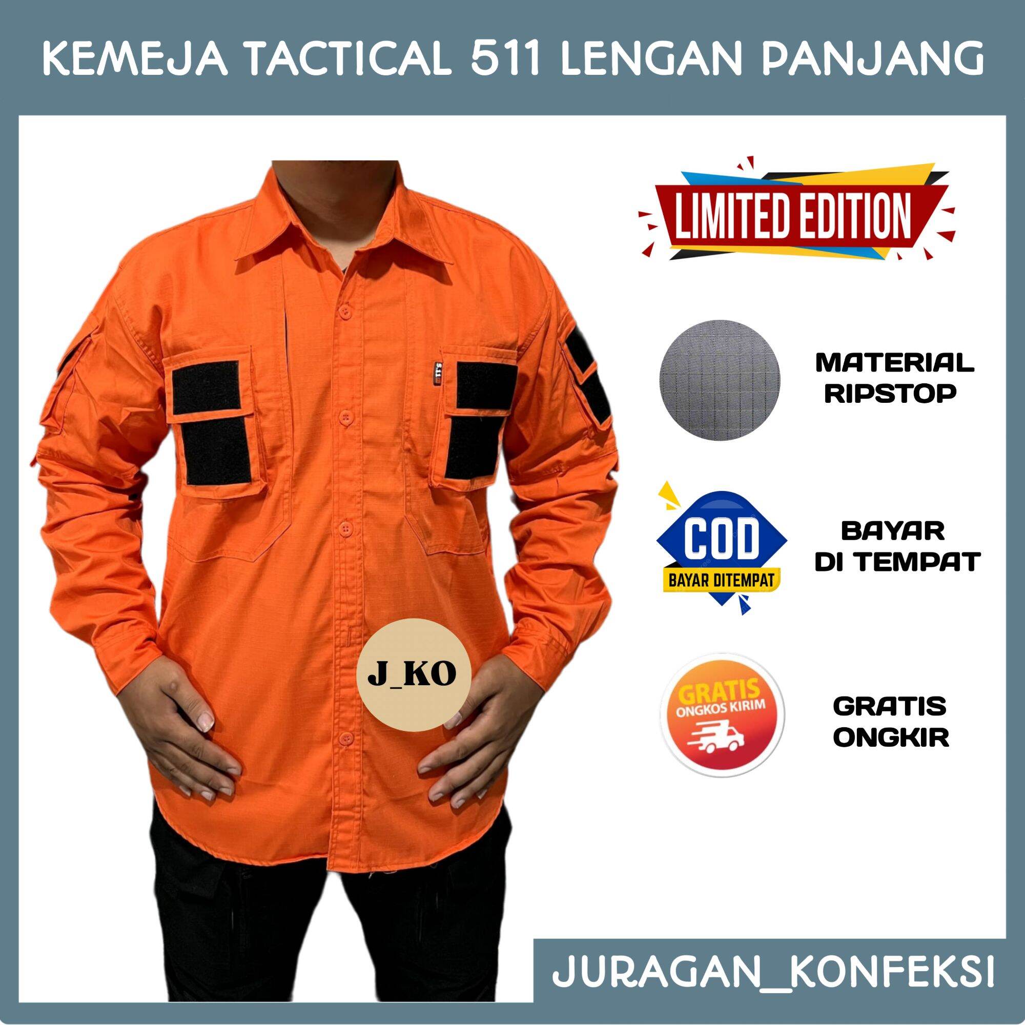 BAJU KEMEJA LAPANGAN TACTICAL LENGAN PANJANG / KEMEJA TACTICAL PDL ...