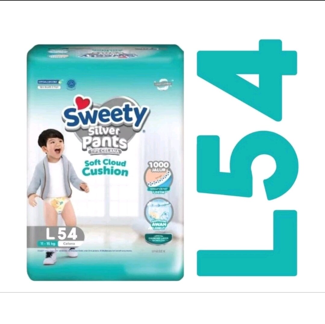 SWEETY SILVER PANTS JUMBO DISKON!! - ( NB4O / S66 / M60 / L54 / XL44 ...