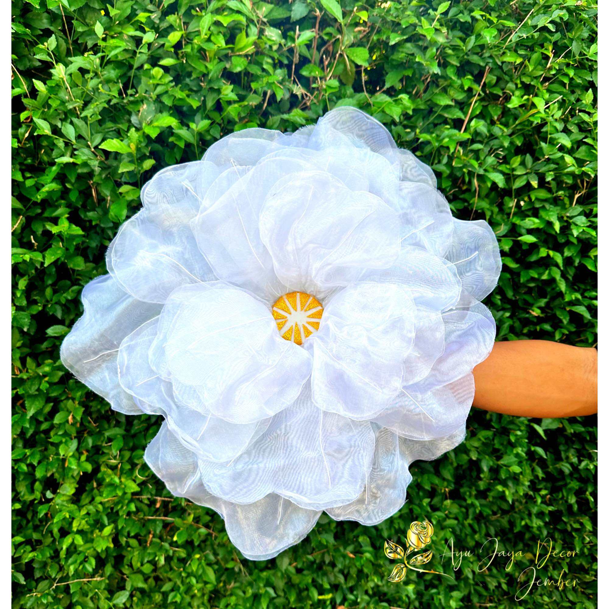 Bunga mawar Giant Flower Bunga Hiasan Kain Organdi Model Bunga Mawar ...