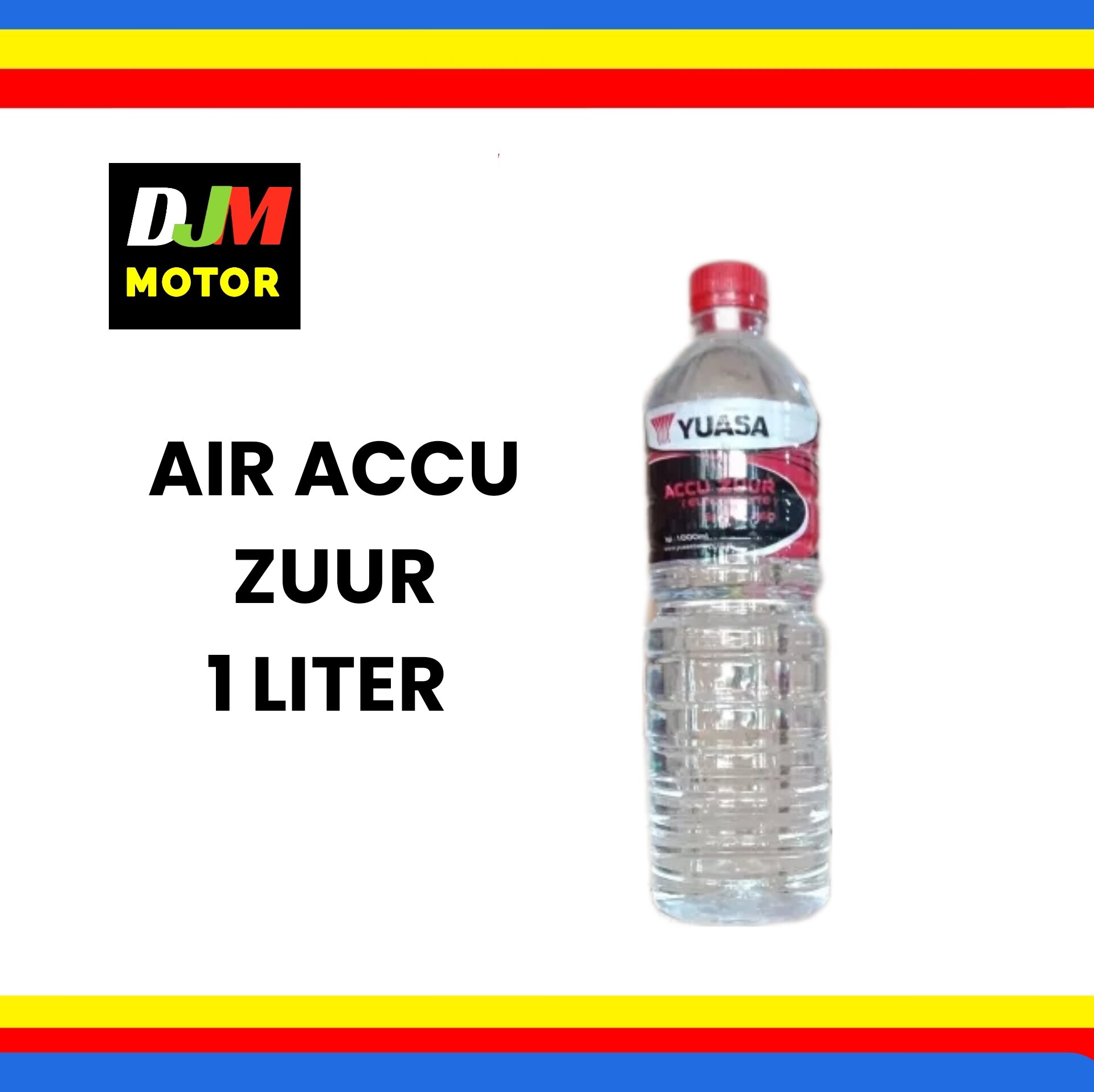 air aki zuur asli Yuasa 1 liter merah untuk kuras air pada aki motor ...