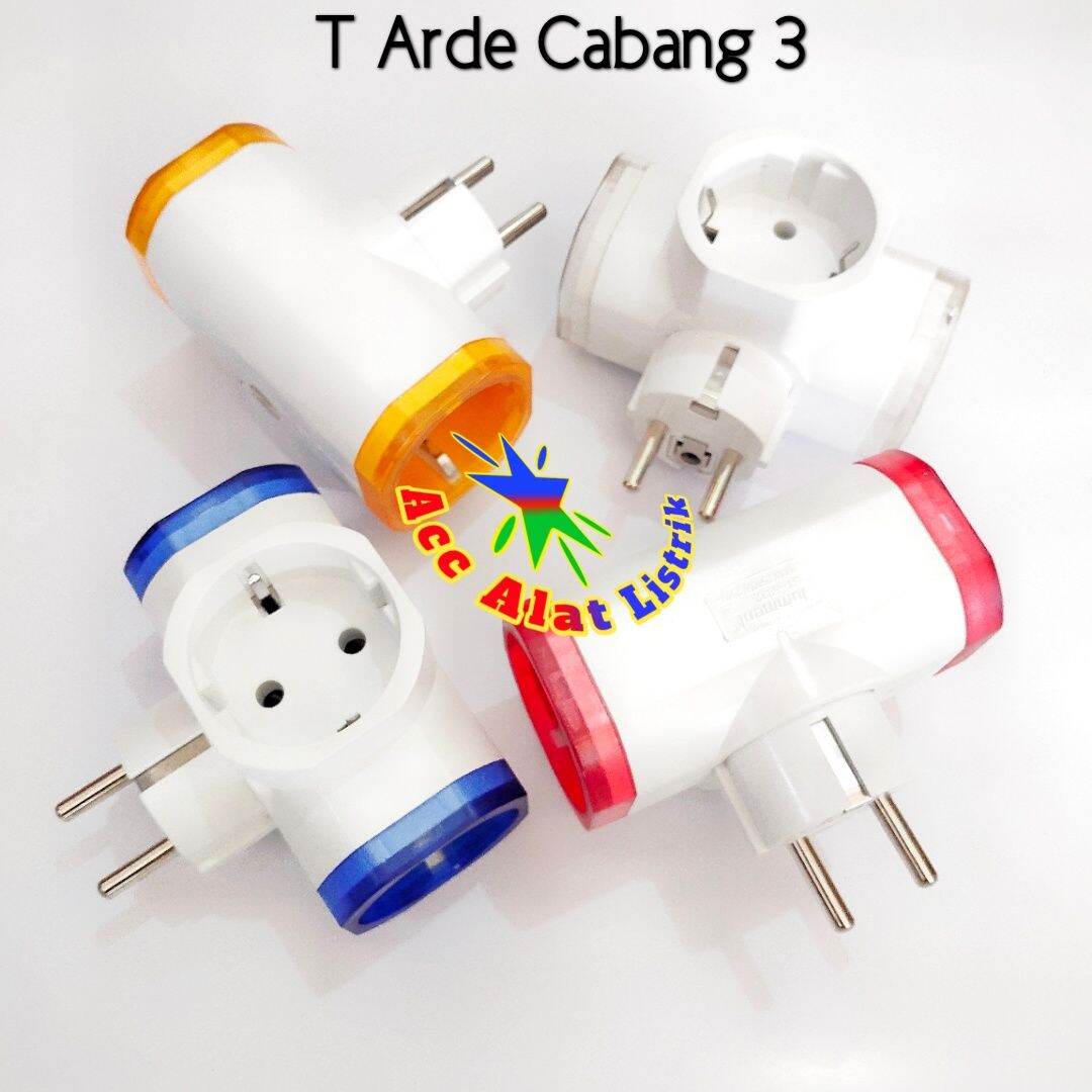 Steker T Arde Cabang 3 / Colokan Listrik Cabang 3 / Stop kontak Listrik ...