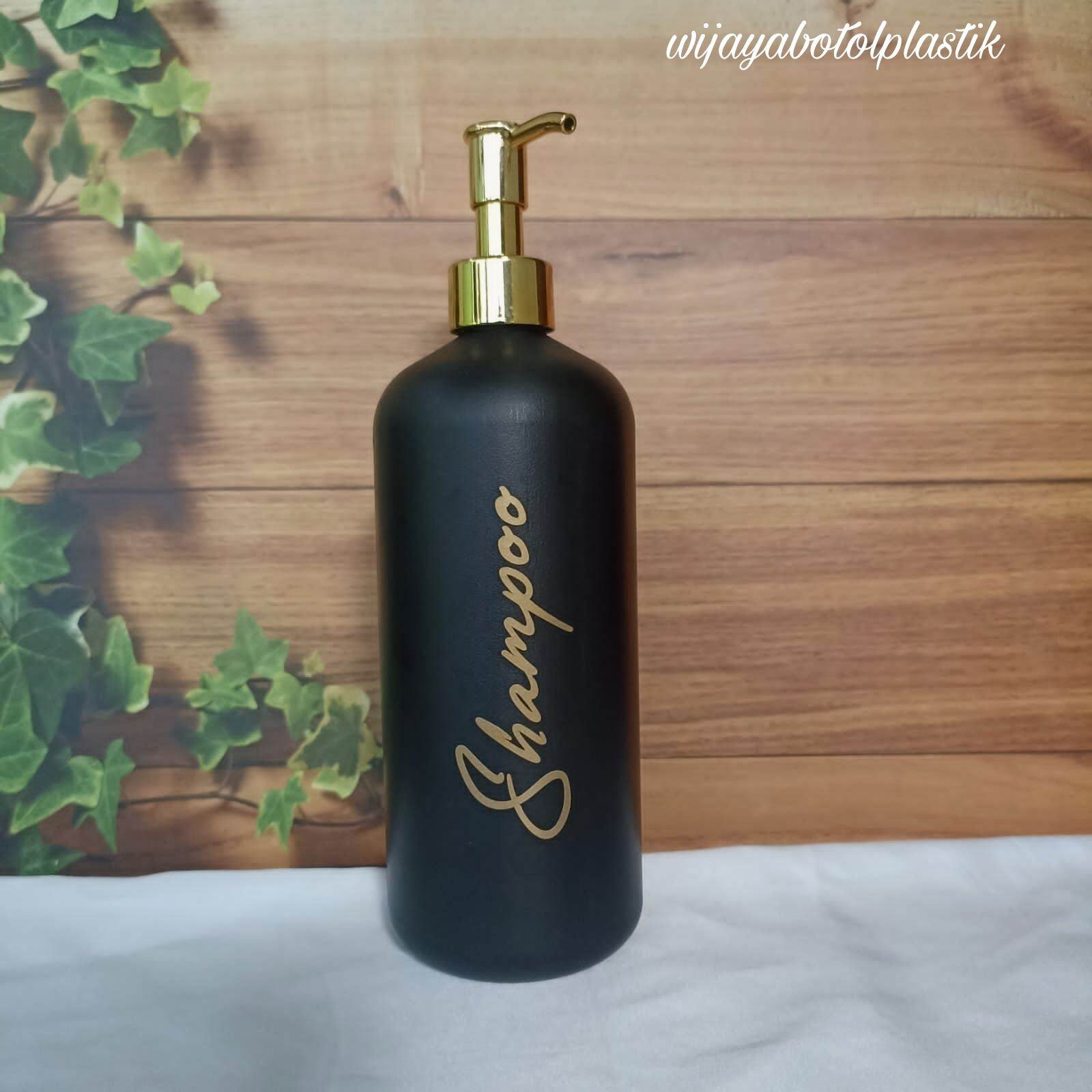 Botol Sabun Cair 500 Ml HDPE Hitam Tutup Pump Luxury gold New mewah ...