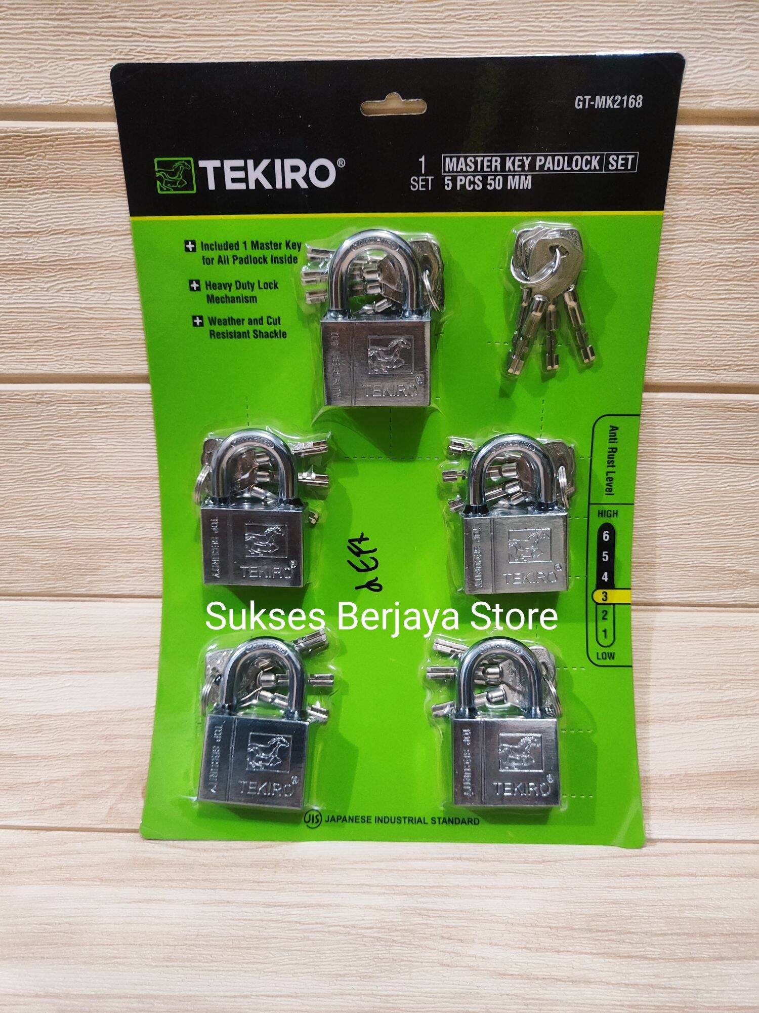 TEKIRO Gembok Set 50mm 5 Pcs Master Key Padlock Gembok Pagar Rumah ...