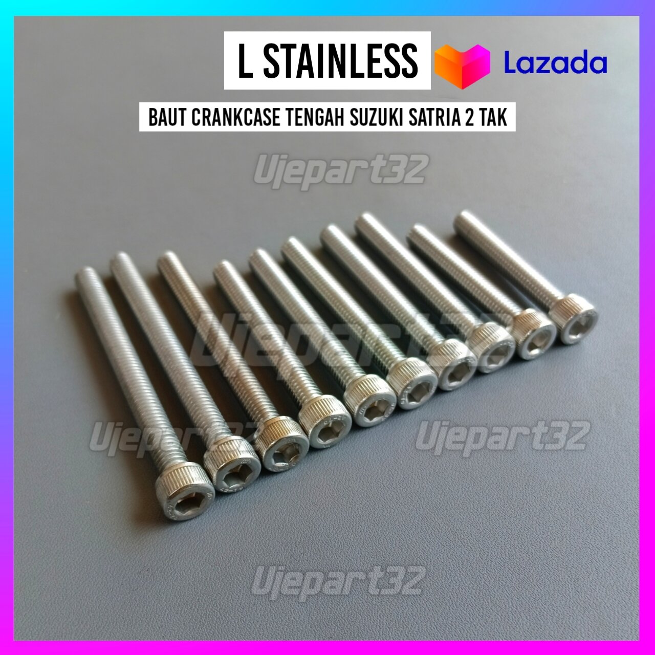 BAUT CRANKCASE TENGAH SATRIA 2 TAK KUNCI L STAINLESS ANTI KARAT/BAUT BAUD CRANKCASE TENGAH BAK ...