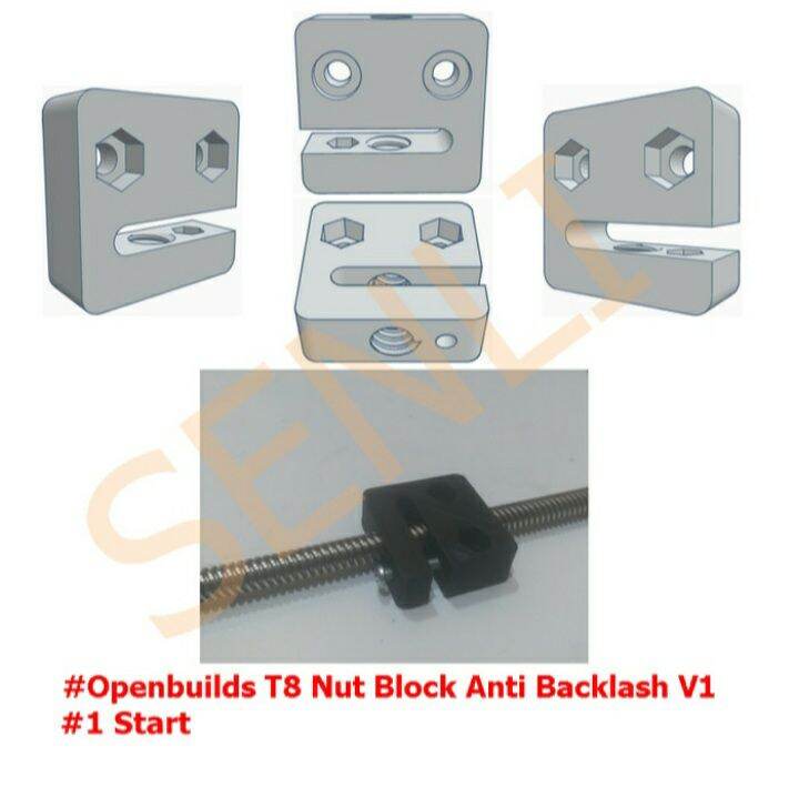 Openbuilds T8 Nut Block Anti Backlash 1 Start V1 | Lazada Indonesia