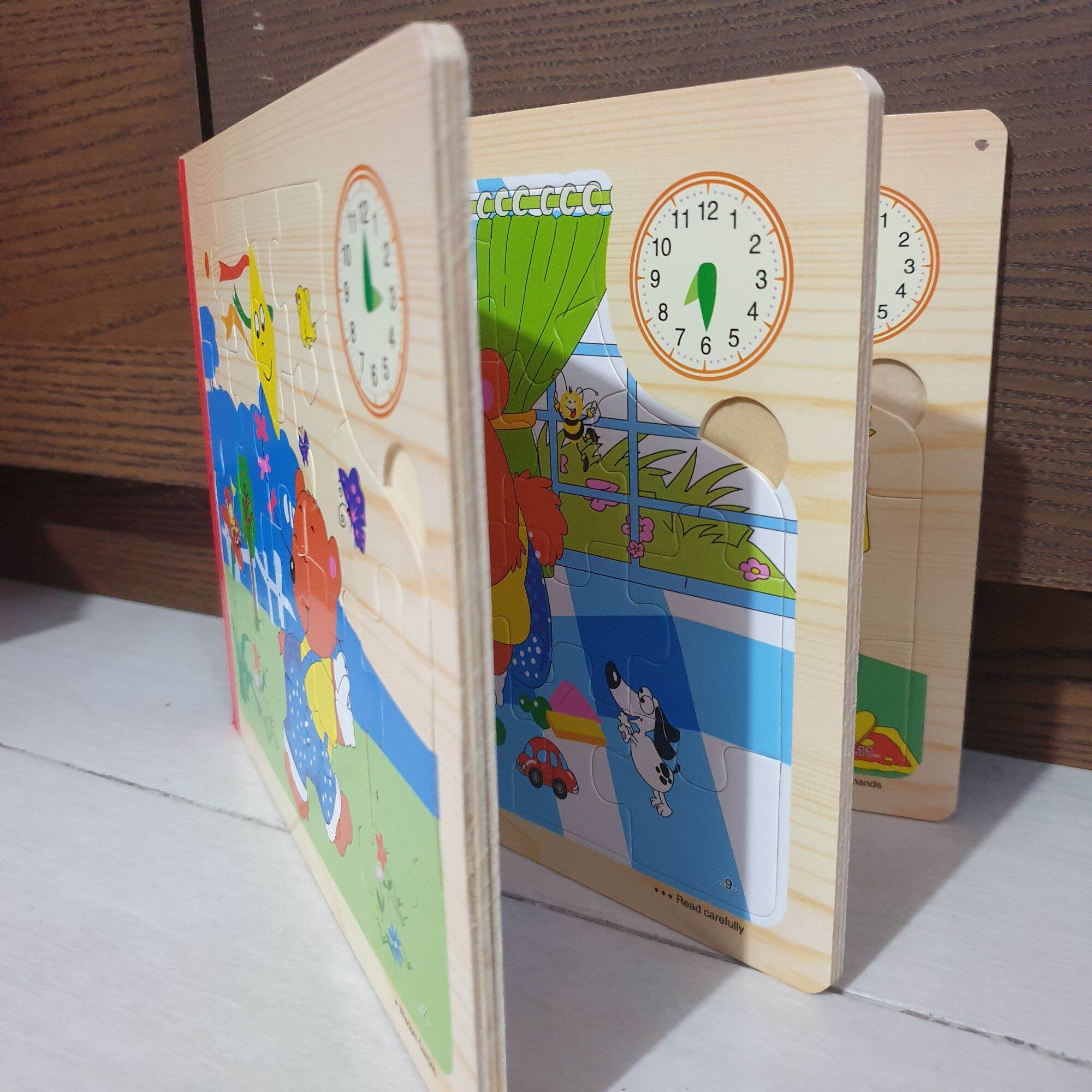 puzzel kayu anak 6 in 1 / puzzel buku bahan kayu gambar mainan edukasi ...