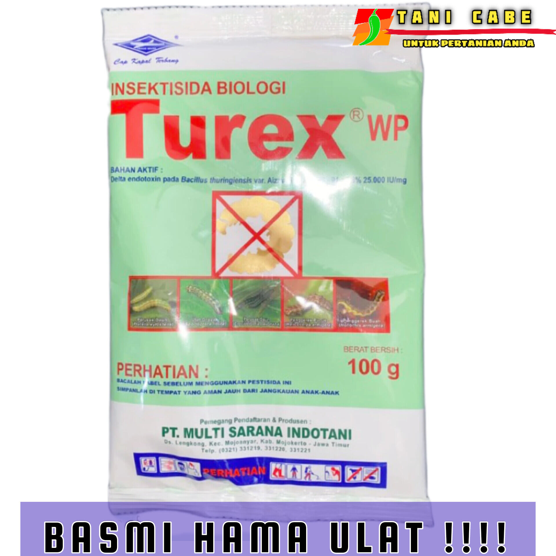 INSEKTISIDA BIOLOGI TUREX WP 100 GRM CAP KAPAL TERBANG | Lazada Indonesia