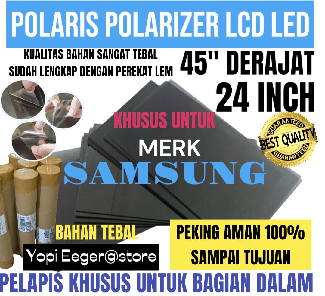 POLARIS POLARIZER LCD LED SAMSUNG 24" INCH 45" DERAJAT PELAPIS PLASTIK ...