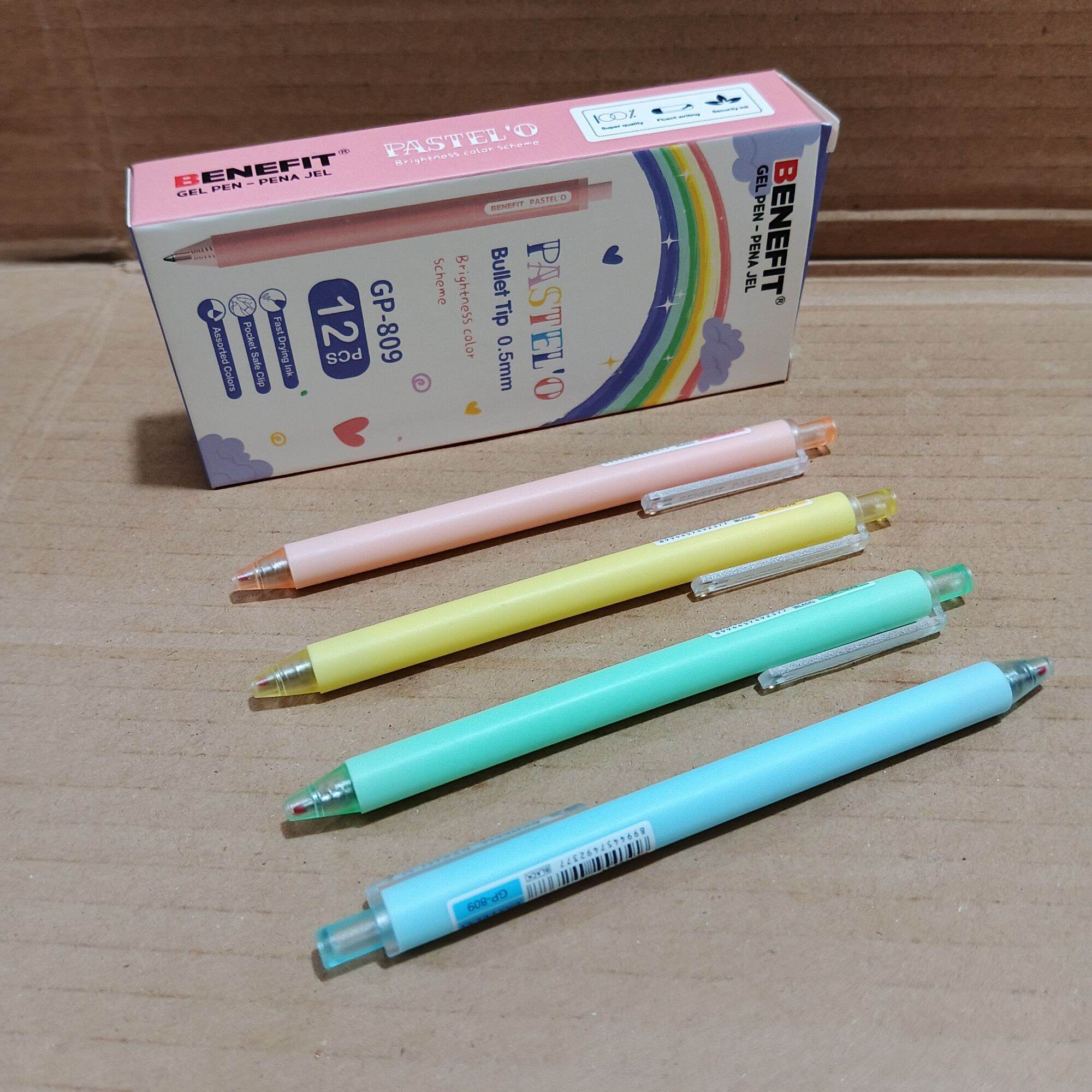 1 Pak Pulpen Benefit Gel Pastelo GP-809 Isi 12 Pcs HITAM | Lazada Indonesia