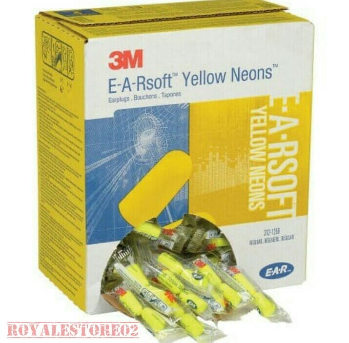 3m earplug safety anti bising 1box yelow neon / tutup telinga dari debu dan bising | Lazada ...
