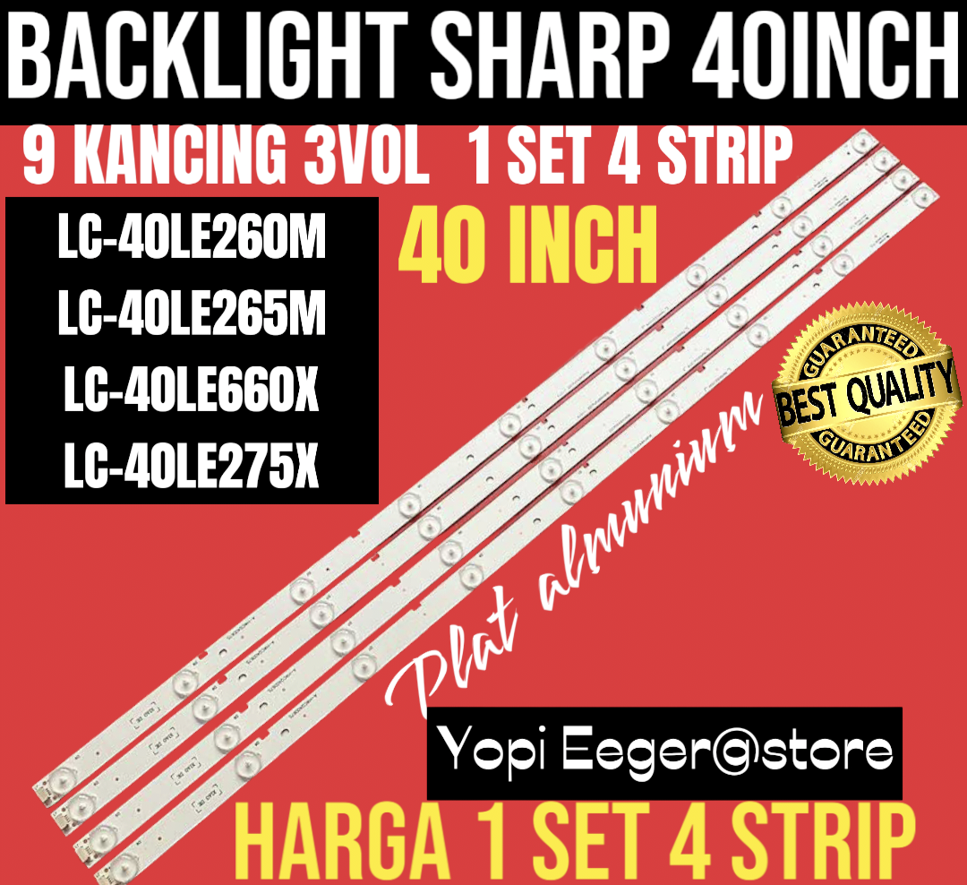 BACKLIGHT TV LCD LED SHARP 40 INCH LC 40LE265M LC 40LE26OM LC 40LE660X ...