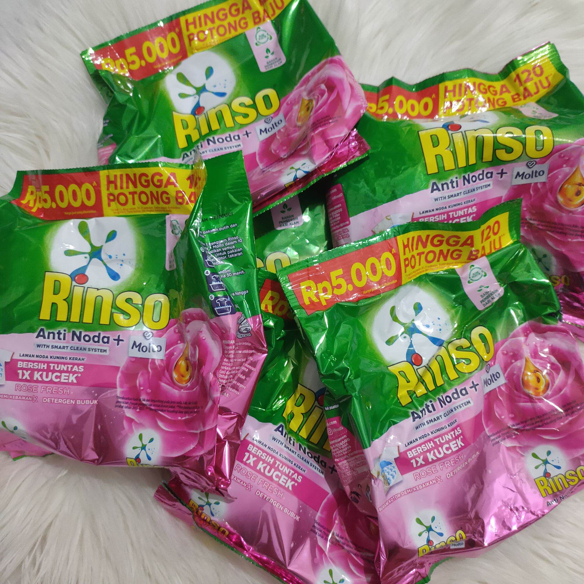 6 PCS RINSO 5000 an sabun detergen bubuk 195g | Lazada Indonesia