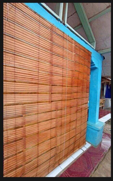 Jual tirai bambu terbaru sudah di plitur / cat warna coklat./ wide ...