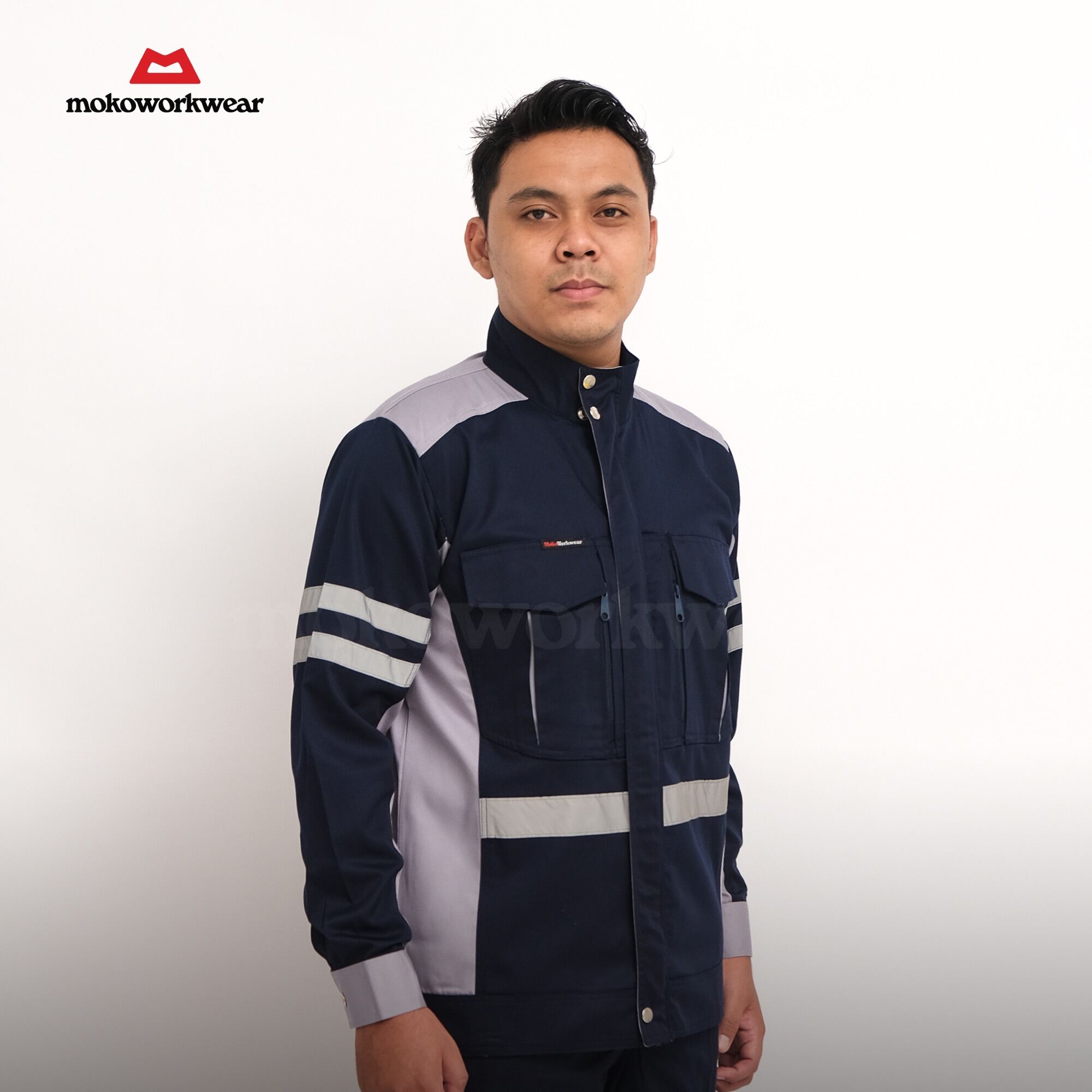 JAKET WEARPACK SAFETY MOKOWORKWEAR GREY NAVY/ JAKET SAFETY / JAKET ...