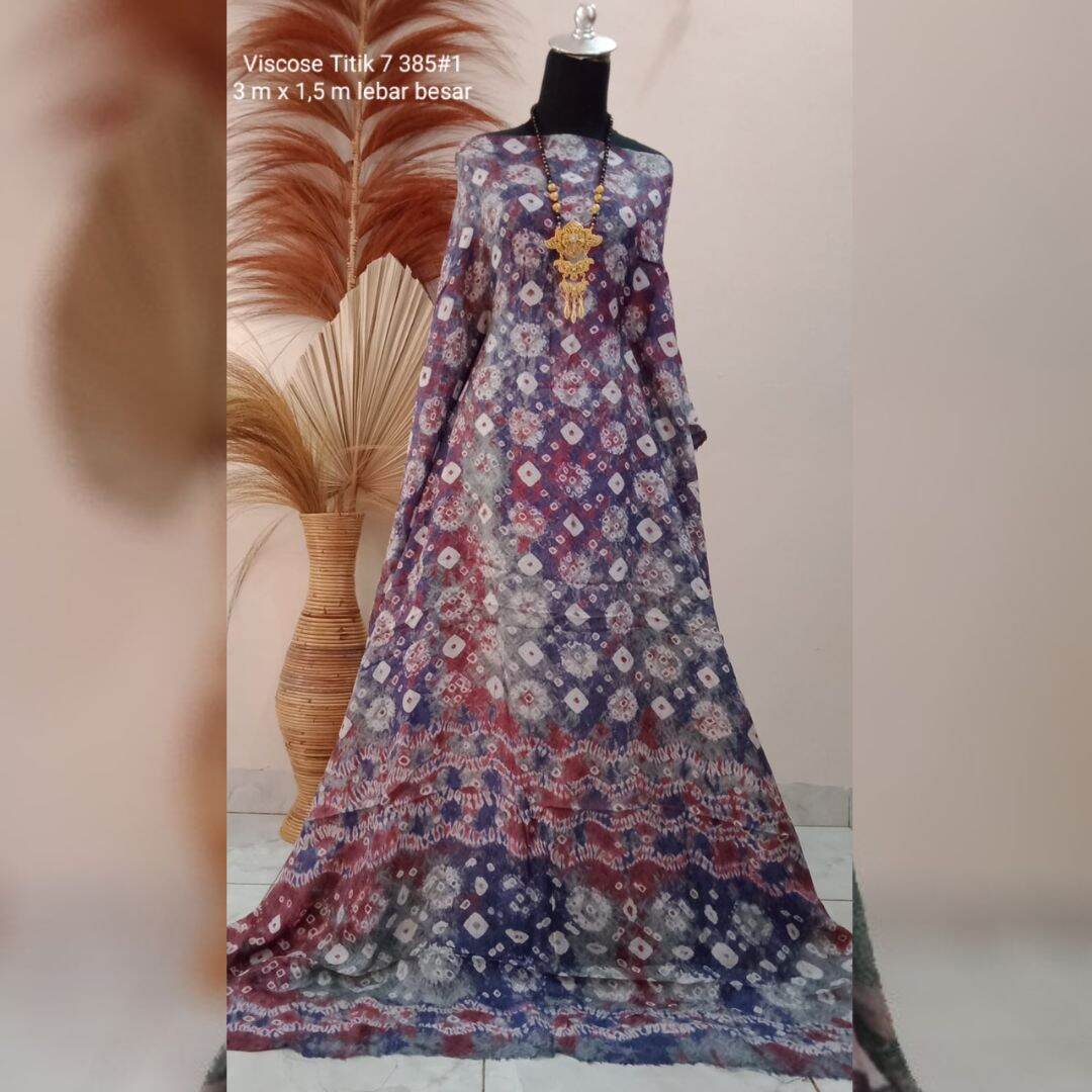 KAIN JUMPUTAN KHAS PALEMBANG 3 METERAN VISCOSE TITIK TUJUH BIRU BAHAN ...