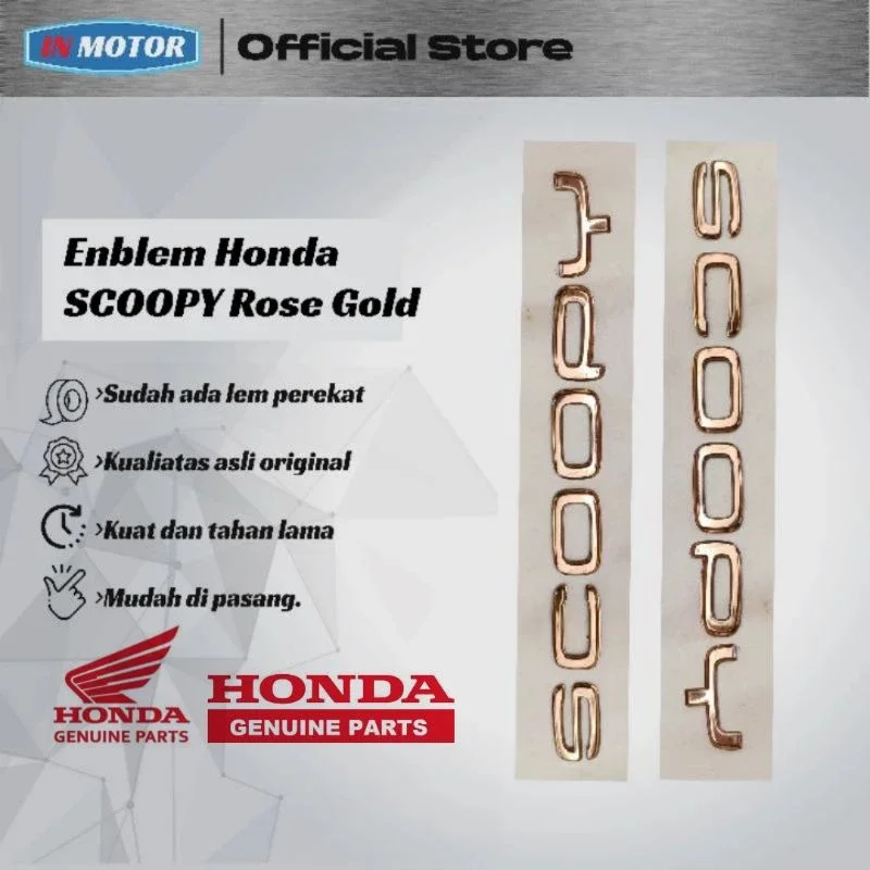 Emblem Scoopy PRESTIGE ROSE GOLD 2021 2022 2023 ORIGINAL 3D Honda ...