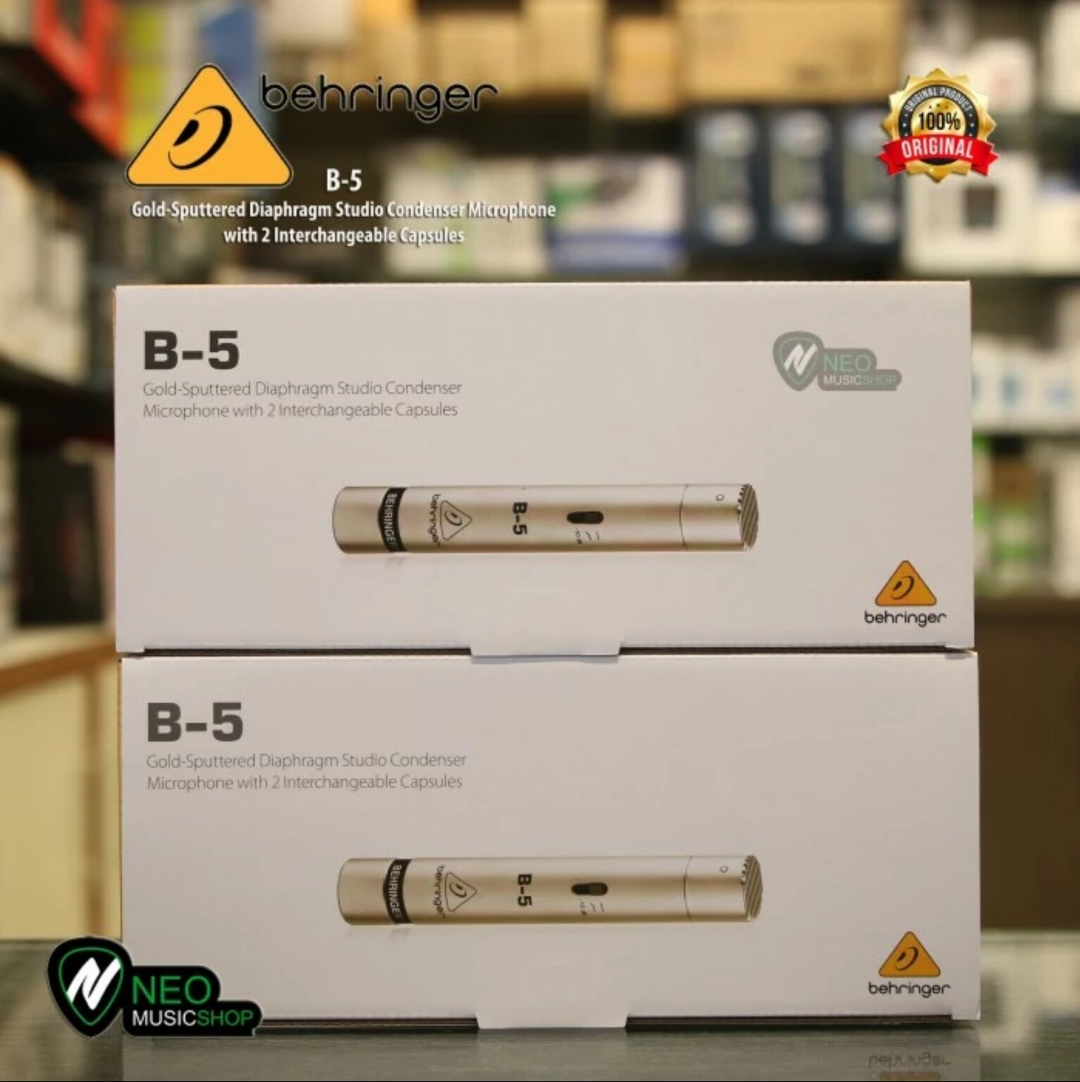 Behringer B5 Gold sputtered diaphragm studio condenser microphone ...