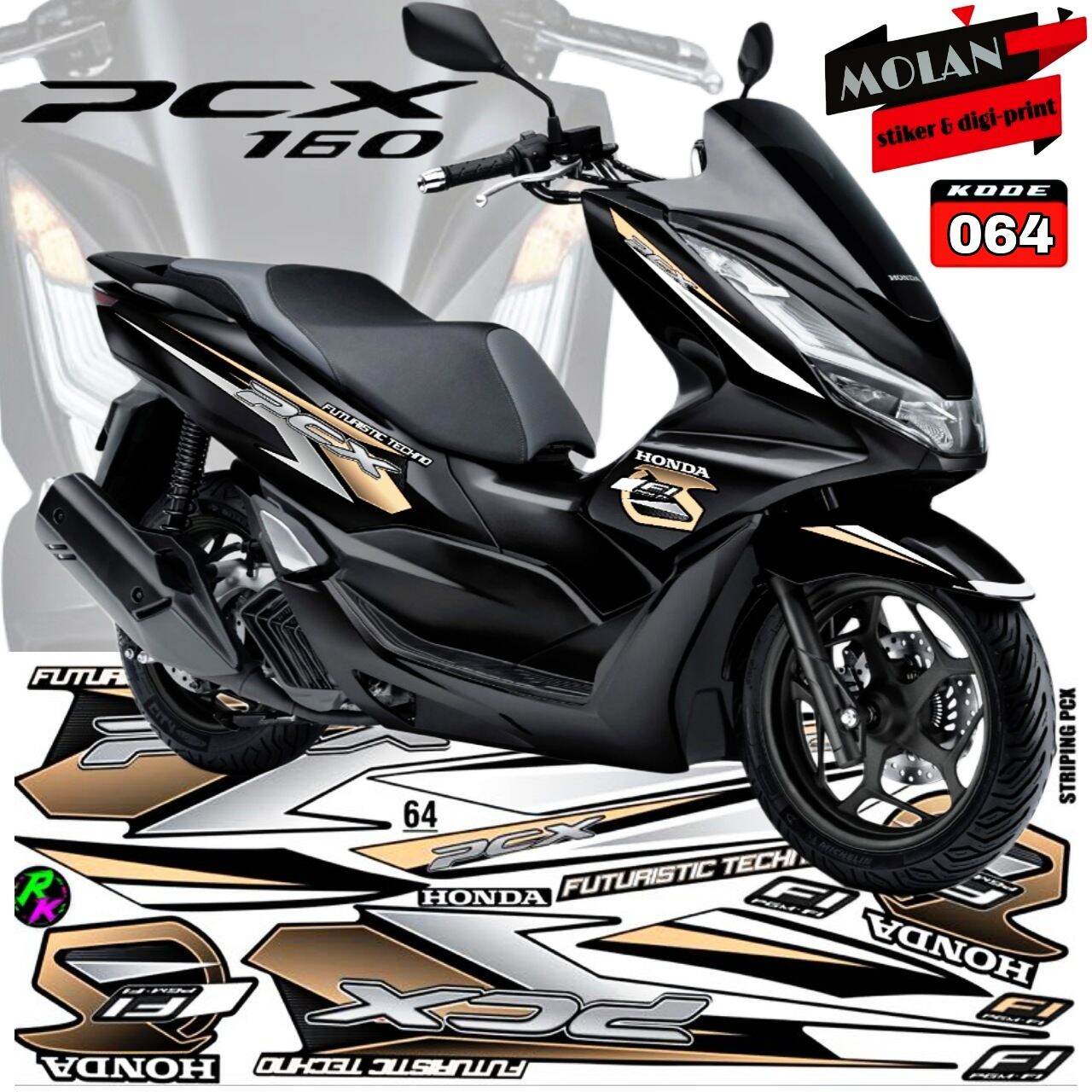 Decal Sticker Striping Variasi All New Honda PCX 160 - New PCX 160 2022 ...