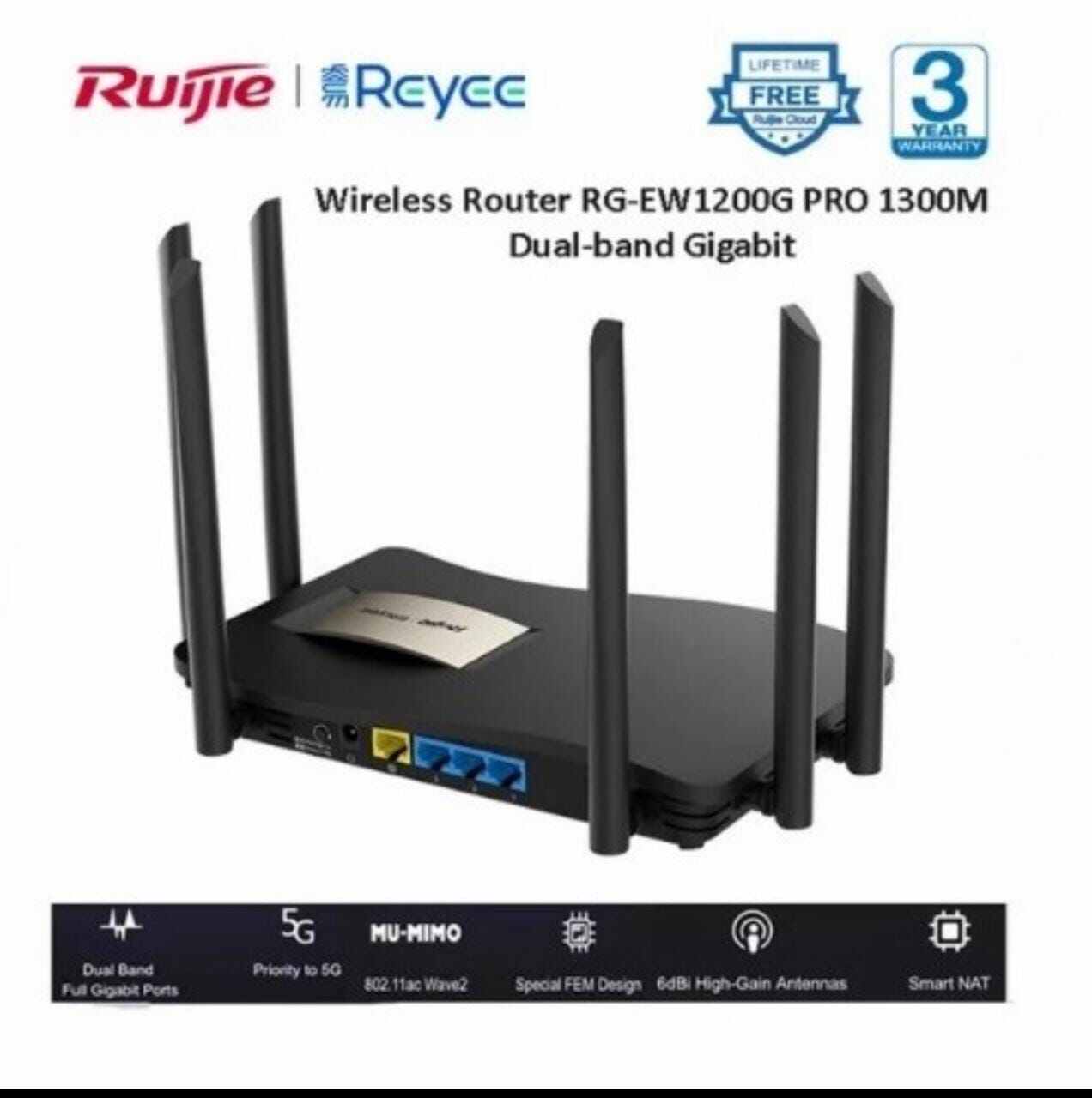 Ruijie Reyee RG-EW1200G Pro 1300M Dual Band Gigabit Wireless Router ...