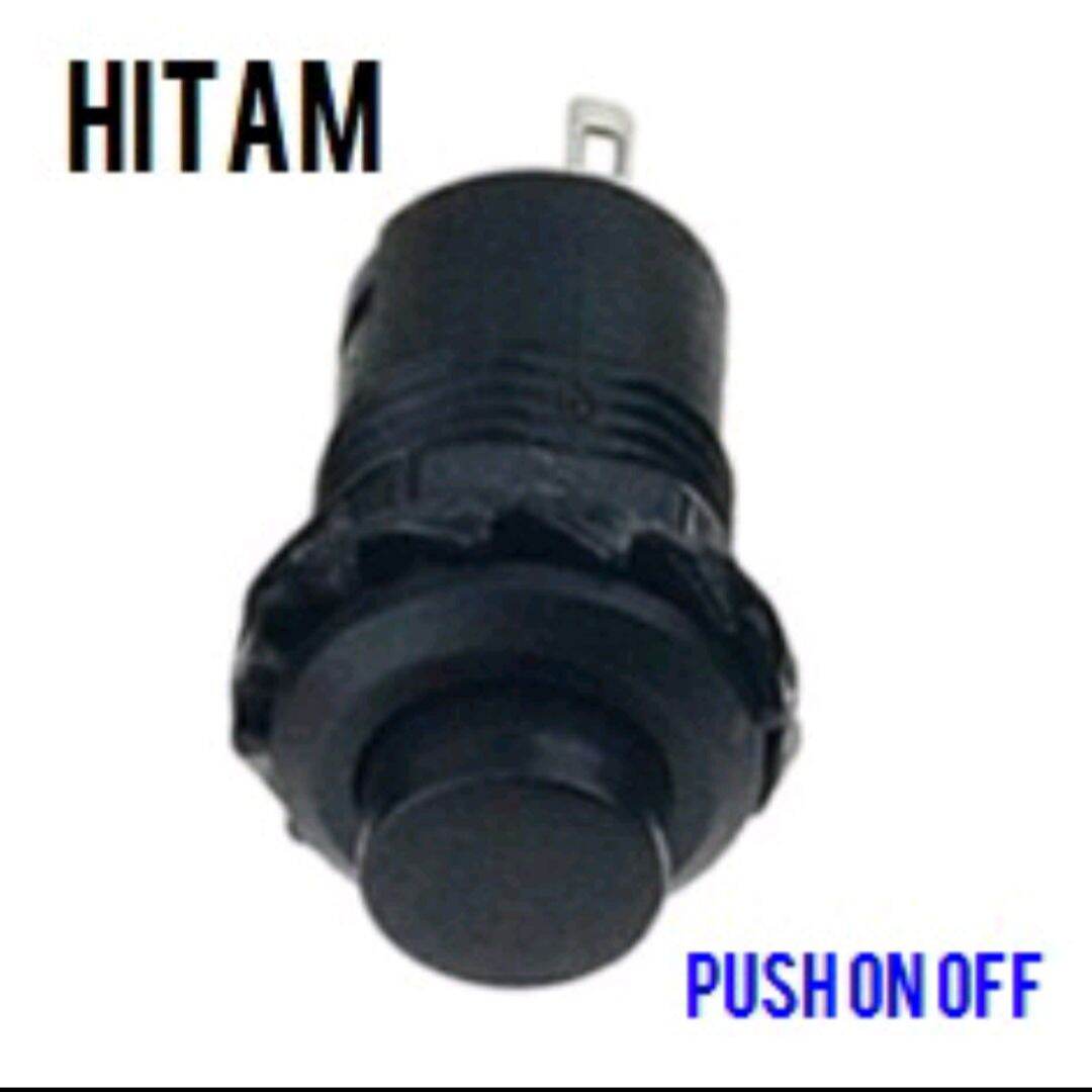 RAK 1C Saklar Warna Switch Push On Off Bulat 12v 24 Volt 2 Pin Kaki ...
