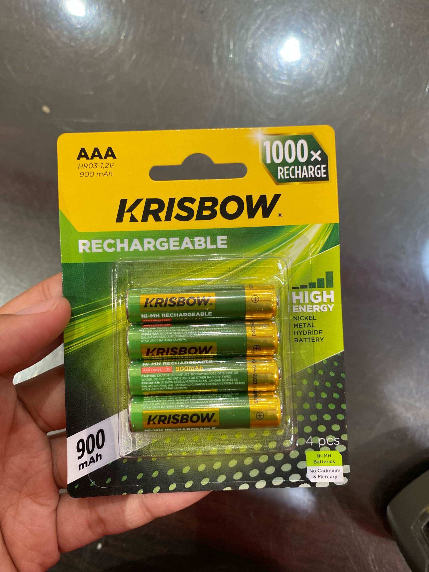Krisbow Set Baterai Rechargeable/ Bisa Diisi Ulang Ukuran Aaa Dengan ...