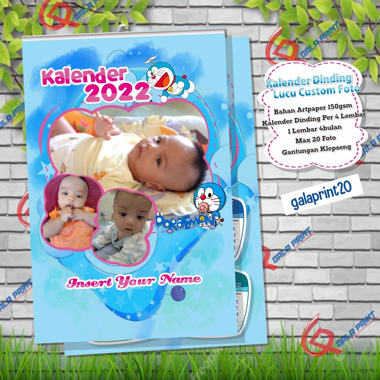 Kalender dinding custom foto | Kalender jepit kaleng per 4 lembar ...