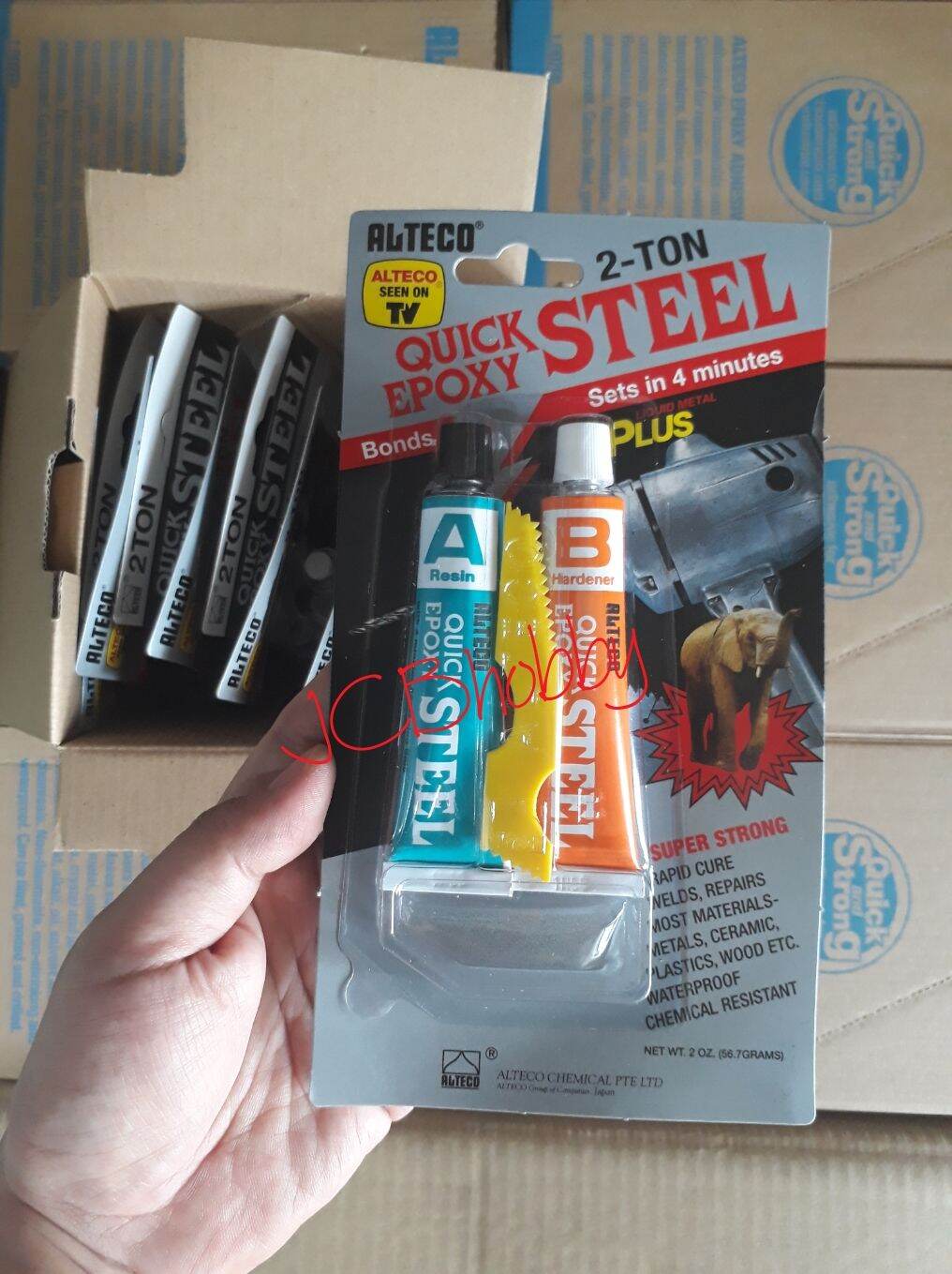 Lem besi ALTECO 2 Ton Quick Epoxy Steel 4 minutes 56.7g ASLI ORIGINAL ...