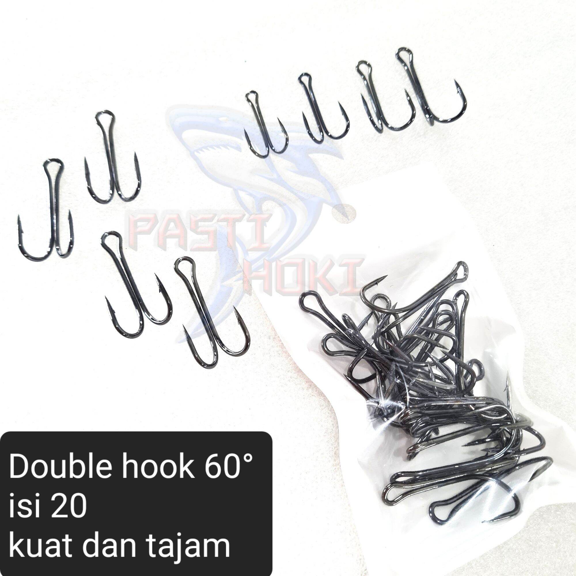 mata pancing double hook 60 derajat isi 20 KUAT DAN TAJAM / mata kail ...