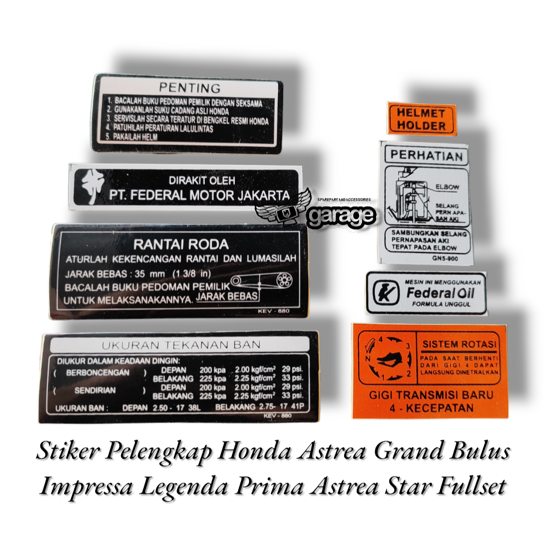 Stiker Pelengkap Honda Astrea Grand Bulus Impressa Legenda Prima Astrea ...