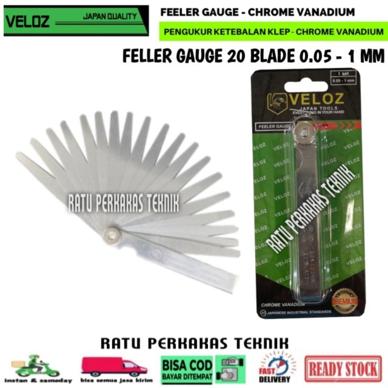 ALAT SETTING KLEP TEKIRO FEELER GAUGE VELOZ 20 BLADE ALAT SETEL KLEP ...