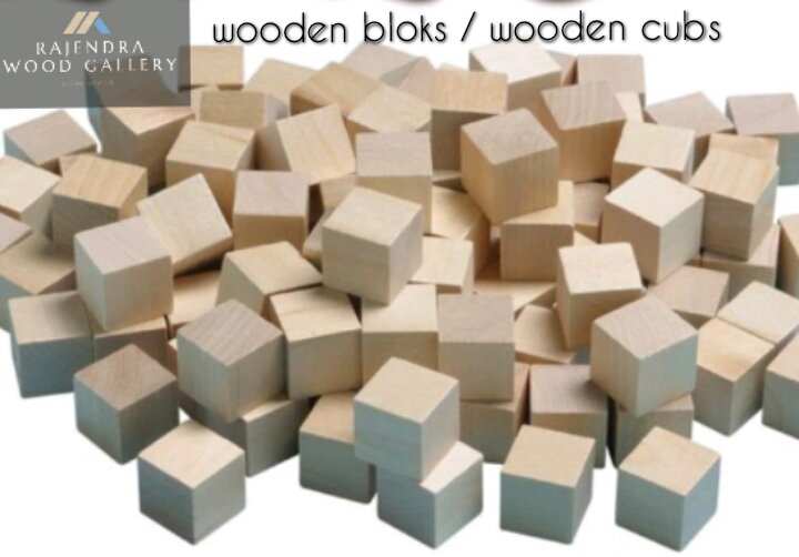 square wooden bloks (Isi 10 biji) 2x1,5cm - 3x2cm /balok kayu kecil ...