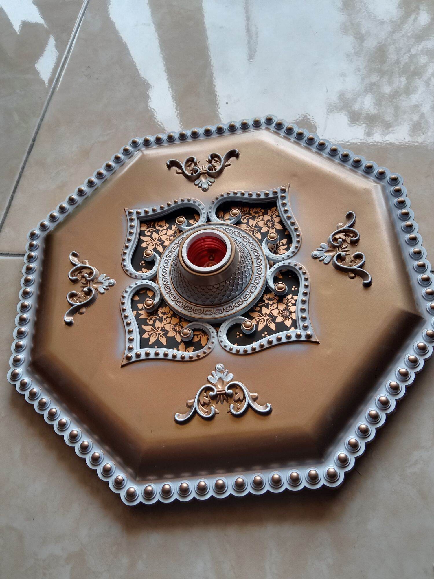 Fitting Lampu Plafon artistik 30cm*30cm/ fitting lampu ornamen/fitting ...