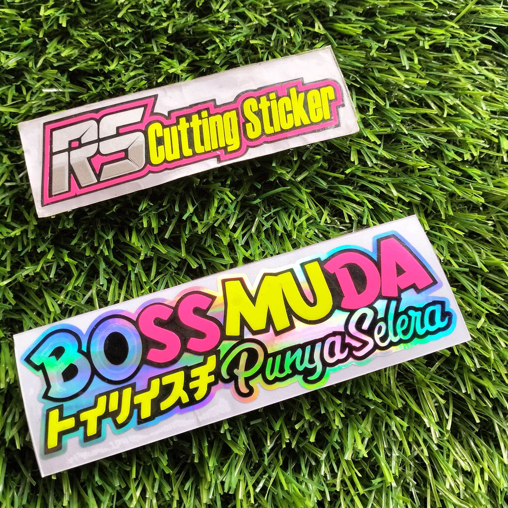 sticker bos muda punya selera sticker cutting | Lazada Indonesia