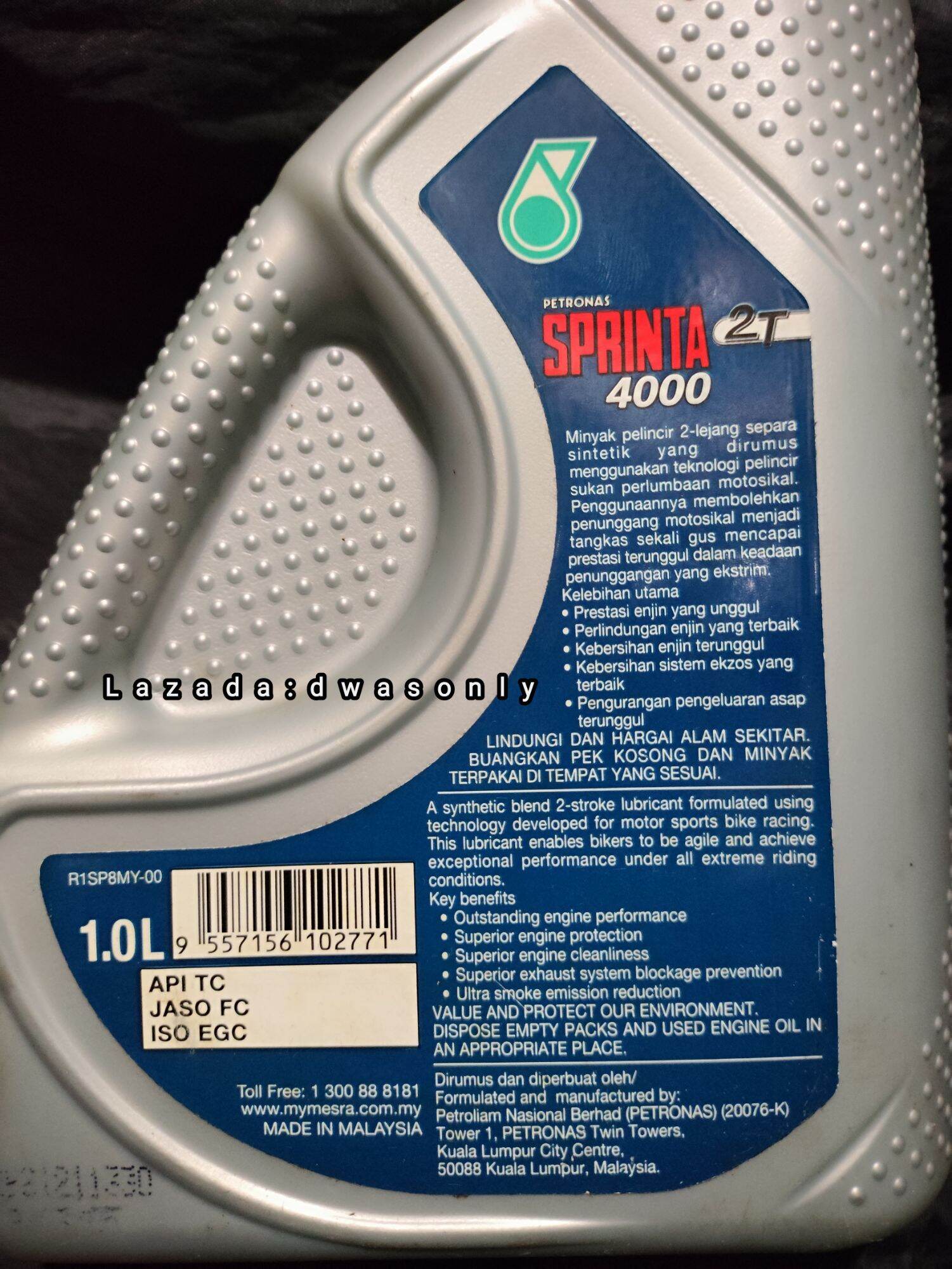 oli samping Petronas Sprinta 4000 2T 1L lawas jadul | Lazada Indonesia
