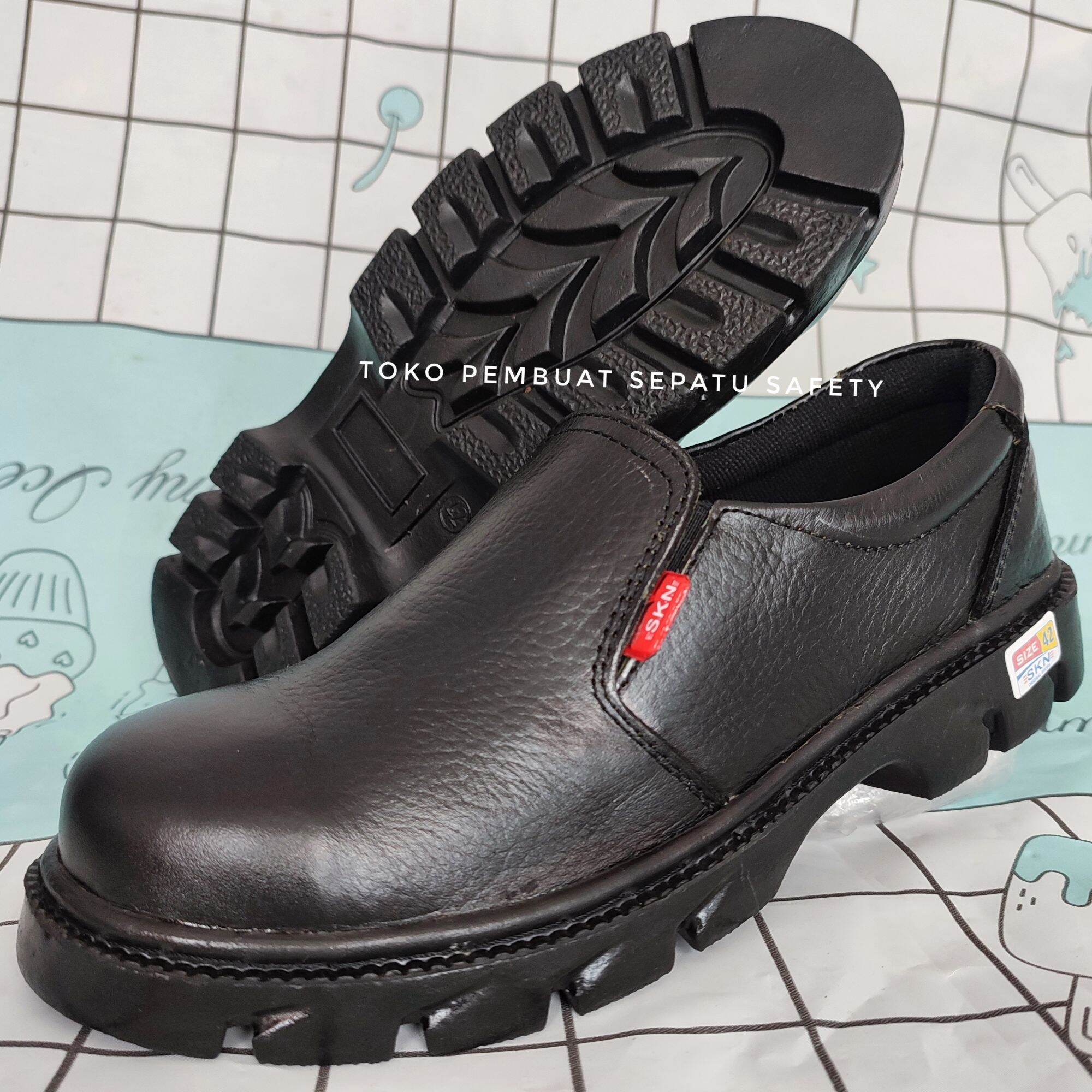 Sepatu Safety Kulit Sapi Ujung Besi Terlaris Keselamatan kerja Pabrik ...