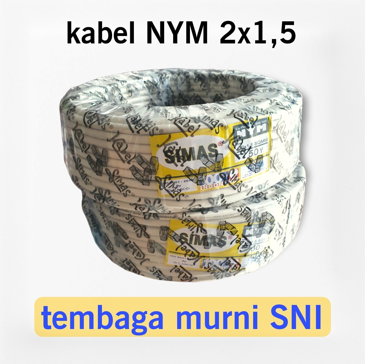 kabel NYM 2x1,5 simas tembaga murni SNI 50 yard | Lazada Indonesia