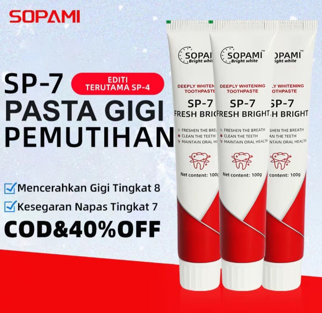 [FREE GIFT ISI 3PCS] SOPAMI SP7 PASTA GIGI PEMUTIH PROBIOTIK RASA ...