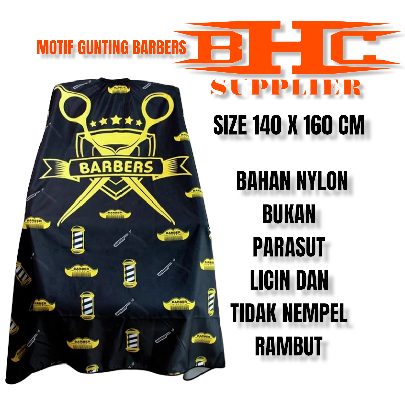 barber shop cape kip MOTIF GUNTING BARBER KUNING barbershop kain sarung ...