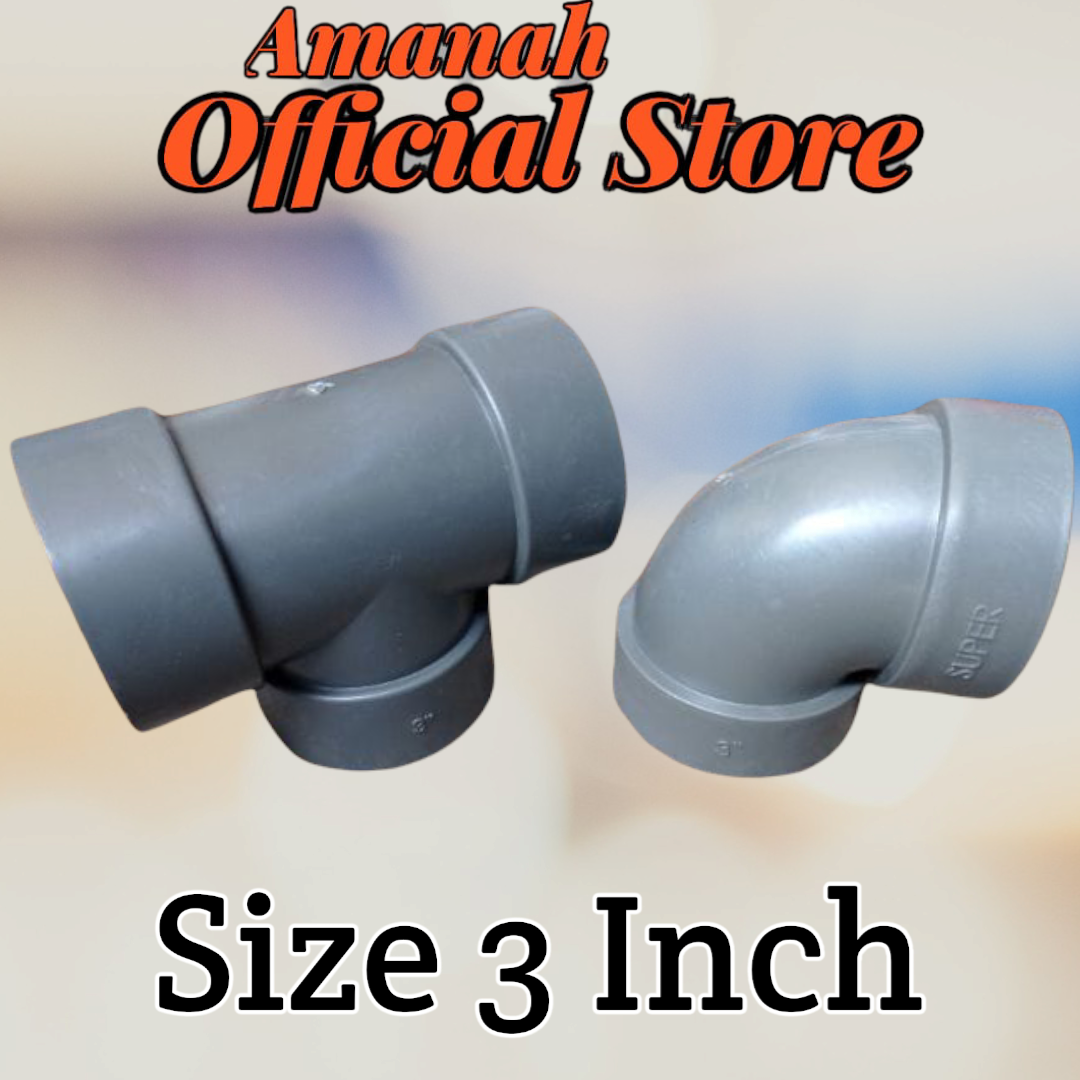 Keni pipa pvc T tee pipa air pvc 3 inch tebal | Lazada Indonesia
