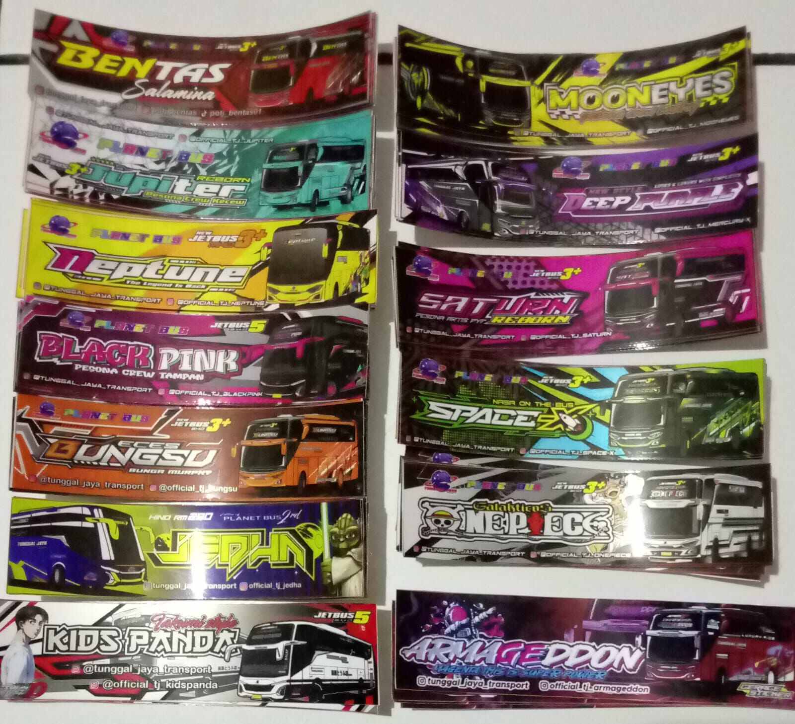 stiker bus basuri edisi terbaru dari tunggal jaya asli isi 13 stiker ...