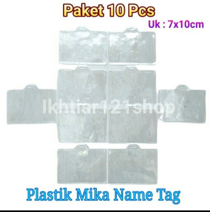 Paket 10 Pcs Plastik Mika Name Tag Ukuran 7x10Cm | Lazada Indonesia