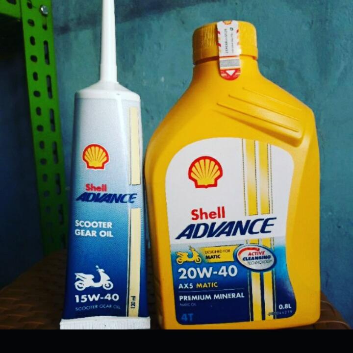 shell advance Ax5 scooter 20w40 + SGO oil cvt | Lazada Indonesia
