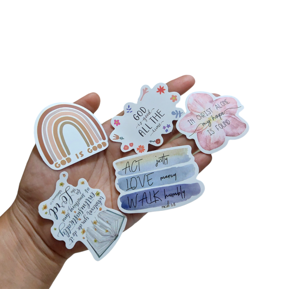 5 PCS STIKER DEKORASI ROHANI ANTI AIR RANDOM / STICKER GRAFITI YESUS ...