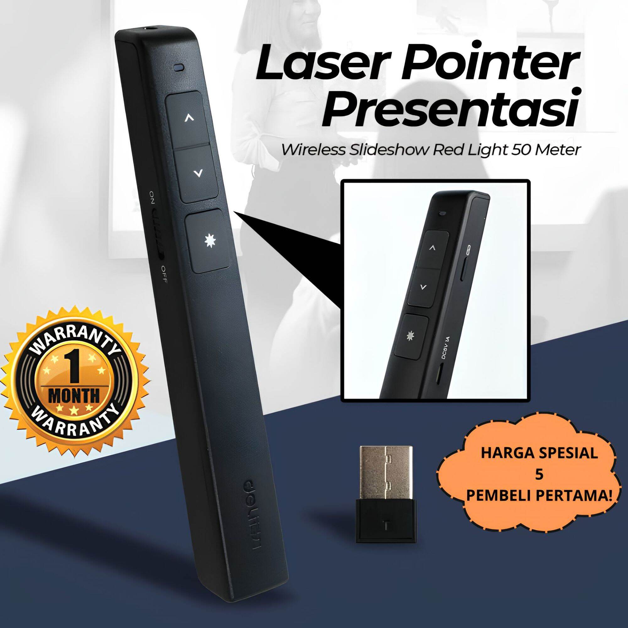 Laser Pointer Presentasi Wireless Tanpa Kabel Nirkabel Slideshow Red ...